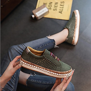 Esissenils Premium Orthopedic Casual Sneaker, Casual Orthopedic Walking Shoes 2022 Design, Arch Support Breathable Outdoor Walking Sneakers, Posture Correction Shoes (9,Green)