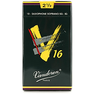 Vandoren SR7125 Soprano Sax V16 Reeds Strength 2.5; Box of 10