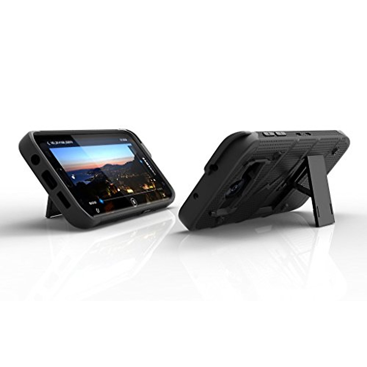 ZIZO Bolt Series Samsung Galaxy S7 Edge Case Military Grade Drop Tested with Tempered Glass Screen Protector Holster Black