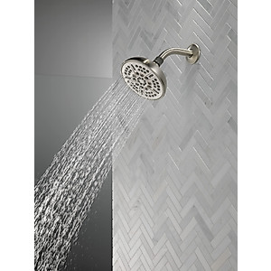 Delta Faucet 8-Spray Brushed Nickel Shower Head, Delta Shower Head Brushed Nickel, Showerheads, 2.5 GPM Flow Rate, SpotShield Satin Nickel 75898SN