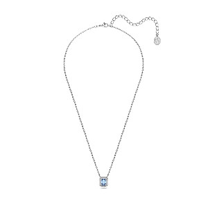 SWAROVSKI Millenia Necklace, Octagon Cut Zirconia, Blue, Rhodium Finish