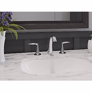 KOHLER K-45102-4-CP Alteo 2-Handle Widespread Bathroom Faucet with Metal Drain Assembly in Polished Chrome
