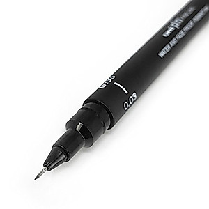 Uni Pin Fineliner Drawing Pen - Black - 0.03mm - Pack of 3