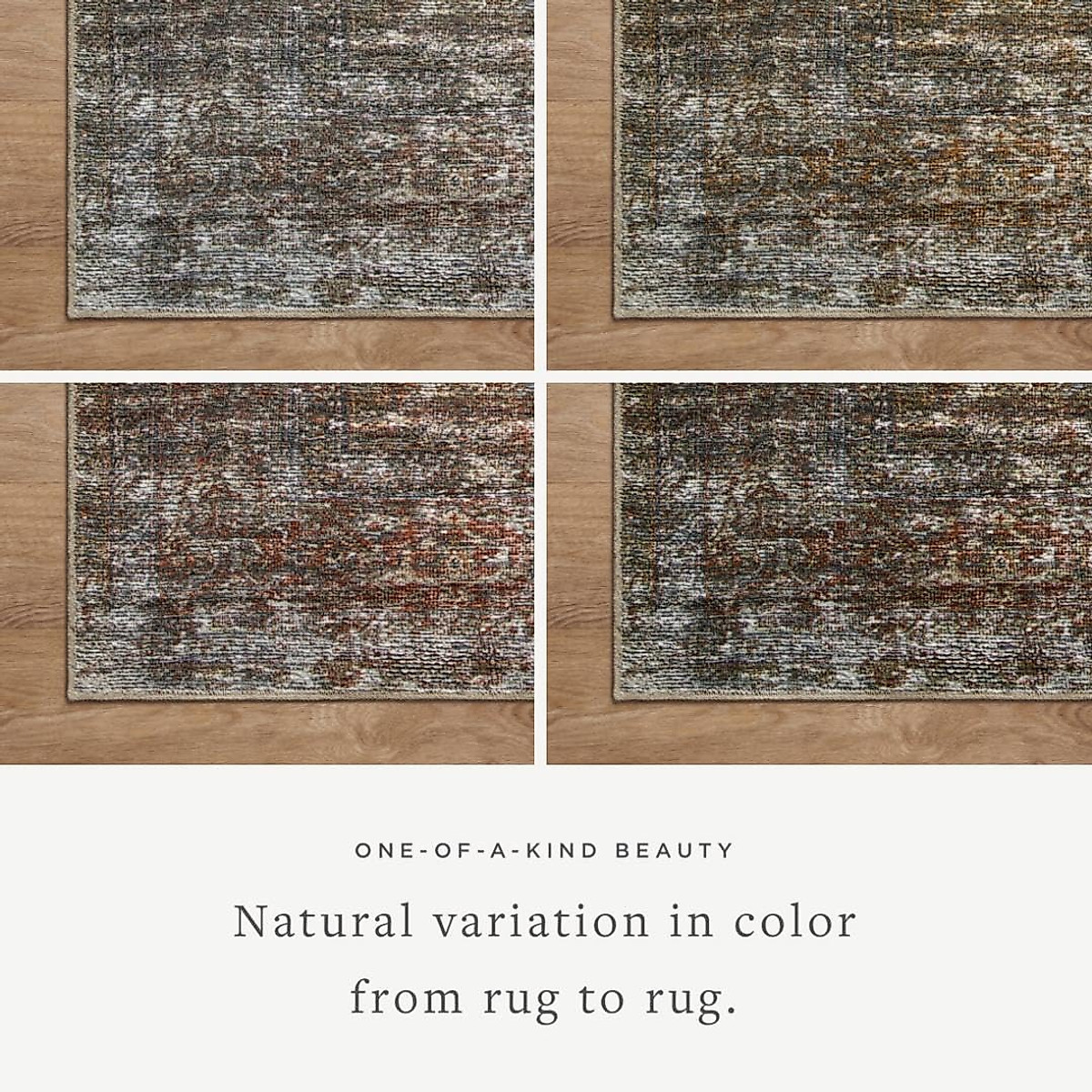 Loloi Amber Lewis Billie Collection, Tobacco & Rust 2'-0" x 5'-0" Area Rug – Antique & Distressed Accent Rugs for Living Room, Bedroom, Entryway & Hallway, No Shed High Traffic Area Home Decor Rug