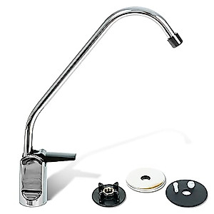 Aquaboon Non-Air Gap RO Faucet - Reverse Osmosis Faucet Chrome Finish - Drinking Water Faucet for Kitchen Sink fits Water Filtration System - Filtered Water Faucet Stainless Steel - Beverage Faucet