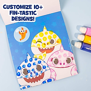 Horizon Group USA Baby Shark Dot Art Pad, Paint and Decorate a Baby Shark Coloring Book with 18 Pages, Includes 3 Dot Markers for Less-Mess Painting, Baby Shark Art Set, Baby Shark Arts and Crafts