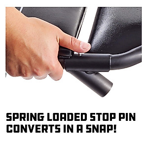 Powerbuilt 42-Inch Triplex Folding Creeper, Rolling Seat, and Brake Stool, All-in-One Adjustable Roller Garage Chair, Lay Down or Sit, Black 620469