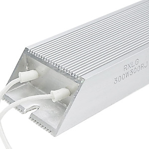 Xiaoyztan High Power Wire-wound Inverter Servo Resistor with Soldering Ring Lugs Aluminum Shell Braking Resistor Unit (300W 300 ohm)