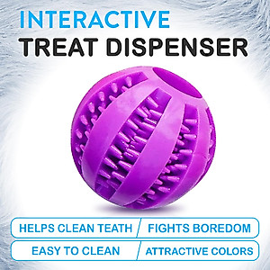 Pacific Pups Products Balls for Dogs - 6 Balls Dog Ball Pack - Small Dog Balls & Dog Balls for Medium Dogs - Dog Tennis Balls, Squeaky Balls for Dogs & Dog Treat Toys