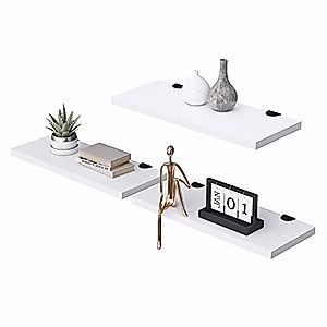 Homaz life Floating Shelves Wall Mounted Set of 3, Storage Decor Shelves for Living Room Bedroom Garage Hallway, White