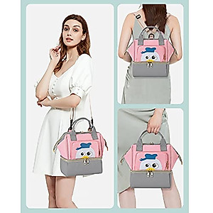 HomDSim Breastmilk Bottles Cooler Bag with Ice Pack,Breast Pump Bag Backpack with Cooler Compartment,Fits 6 Bottles Up to 9 Ounces,Double Layer Breast Pump Carrying Bag for Nursing Moms