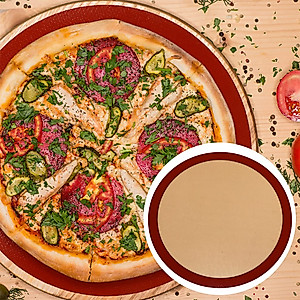 SOLUSTRE Silicone Baking Mats Reusable Non- Stick Pastry Mat Oven Liner Sheets Mats Silicone Pan Liners Round Cake Pan Mat for Making Cookies Macarons Bread Pastry Pizza Cookie Baking Pad 12inch