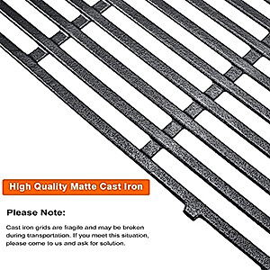 Hisencn 7637 17 1/2 inch Grill Cooking Grate Griddle Replacement Part for Weber Spirit I & II 200 Series, Spirit E210, Spirit S210, Spirit E220, Spirit S220 with Front Control, 2 Pack