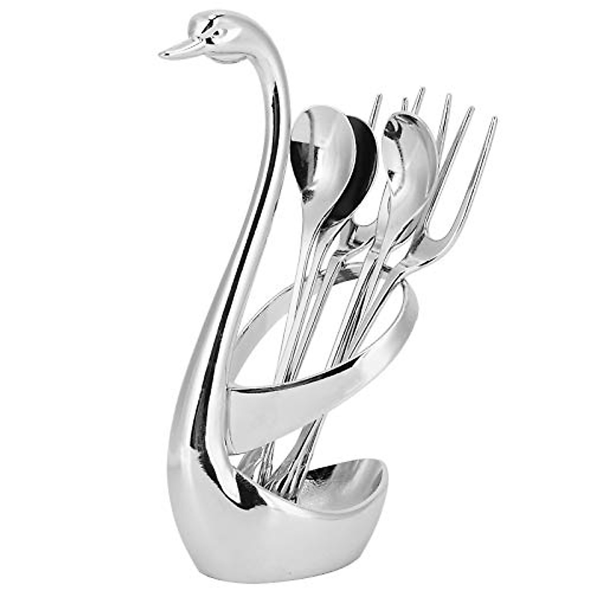 7Pcs Set Zinc Alloy Dinnerware Holder Tableware With 3 Spoons 3 Forks Home Decoration 7Pcs Set Zinc Alloy