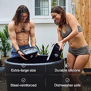 Ice Barrel Ice Block Mold (1 Mold) for Extra Large Ice Blocks (7 lbs) - Large Ice Cubes for Freezer - Silicone Ice Mold with reinforced Steel