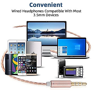 ibrain Air Tube Headphones EMF Free Airtube Earbuds Wired with Patented Air Tube Technology for Safe Listening Mode Air Tube Headset Noise Isolating in-Ear Earbud with Mic - Rose Gold