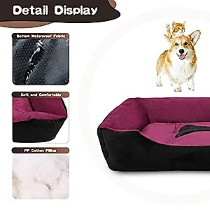 SENNAUX Dog Beds for Small Dogs Rectangle Pet Dog Bed Washable Pet Bed Mattress Comfortable Pet Mat with Anti-Slip Bottom for Dogs Cats & Pets 17.7"x11.8"x6"