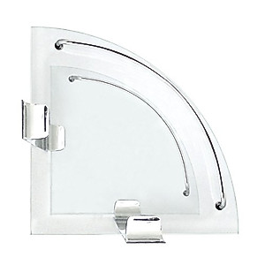 MODONA Double Corner Glass Shelf with Rail – Polished Chrome – 5 Year Warrantee