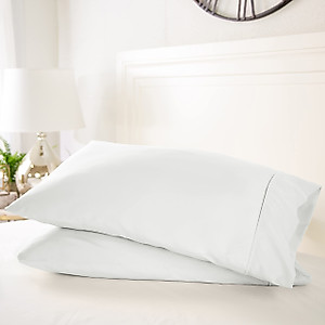 ienjoy Home Color Pillowcase Set, Solid, White, Standard