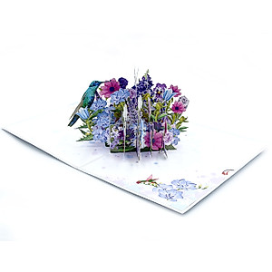 Floral Symphony: A Hummingbird Pop-Up Greeting Card, Birthday Card, Mothers Day Card, All Occasions