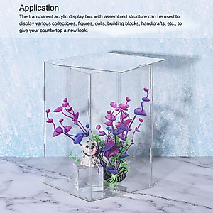 MECCANIXITY Acrylic Display Case Plastic Box Cube Storage Box Clear Assemble Showcase 4.3x4.3x14.1 Inch for Collectibles