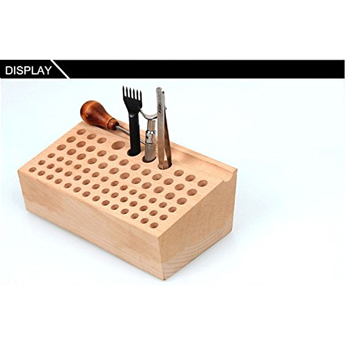 Leather Craft Wooden Stand Holder Holding Organizer for 76 Holes Leather Punch Tool