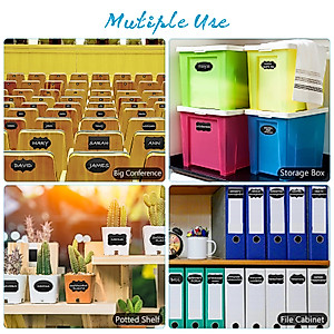 Chalkboard Labels Bulk (180PCS) - 2 Free Erasable White Chalk Marker, Mini Decorative Chalk Labels, Reusable and Waterproof Black Labels for Jars Containers Kitchen Home Pantry Office