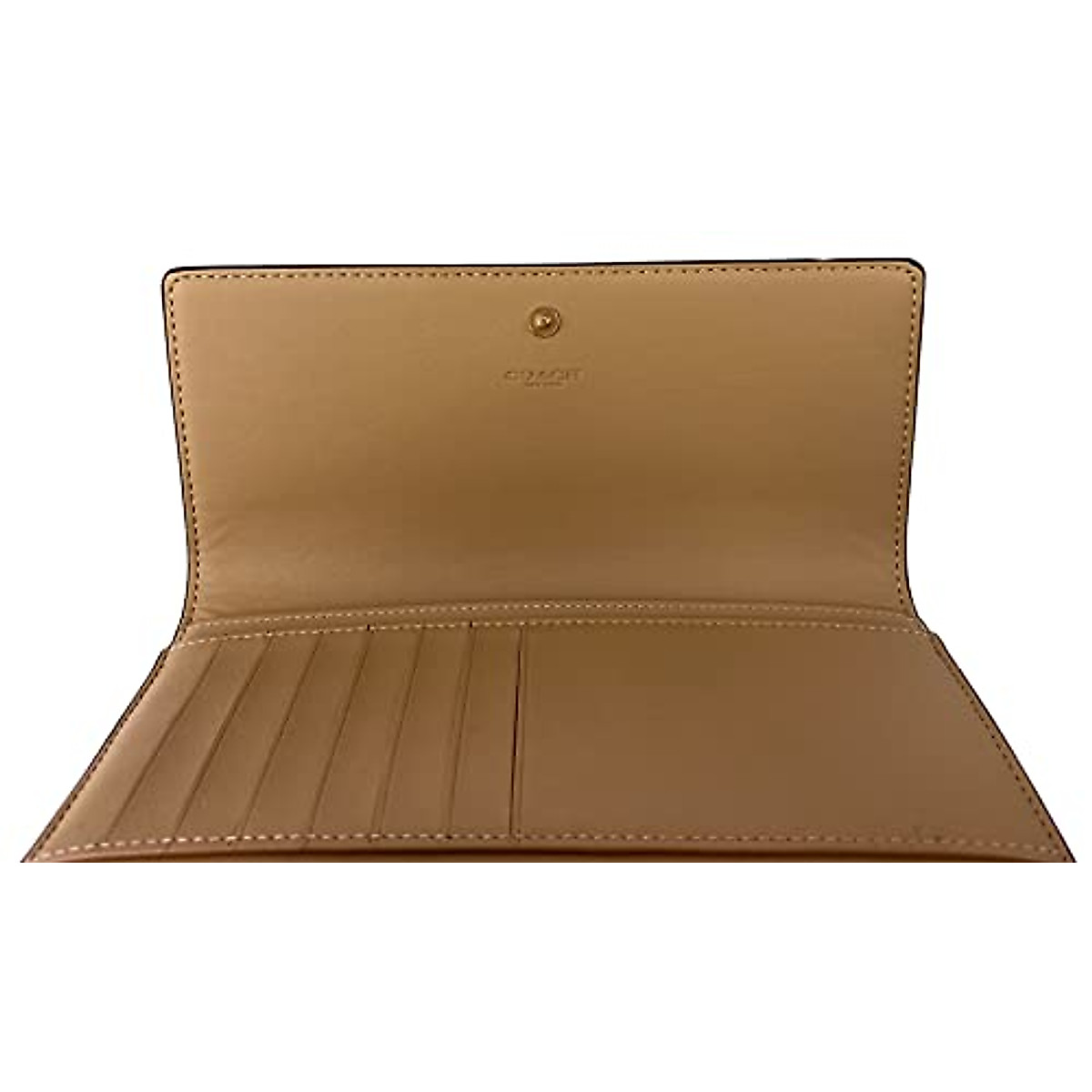 Coach Signature Slim Trifold Wallet (Light Khaki/Chalk)