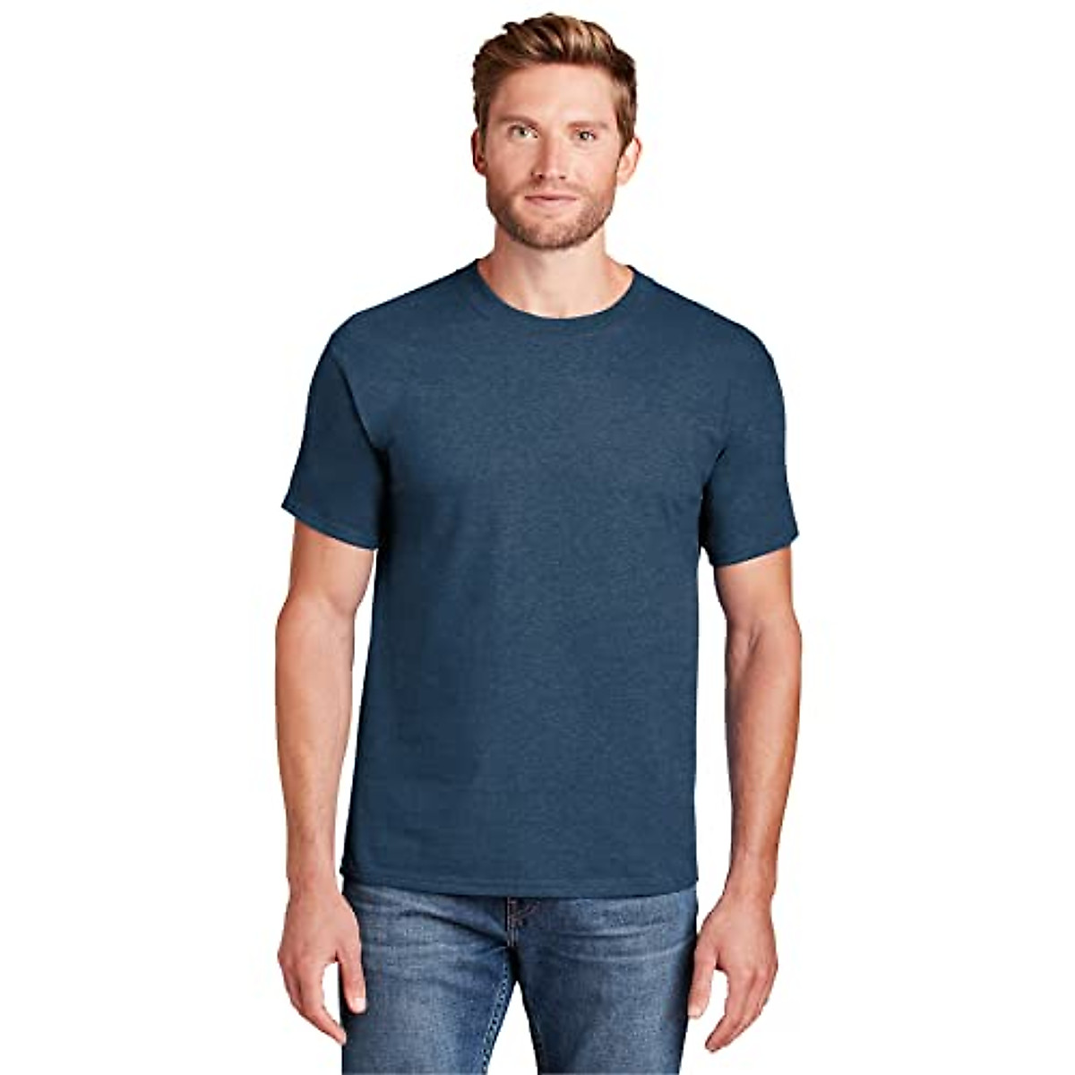 Hanes Unisex Beefy-T® T-Shirt L Heather Blue