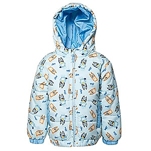 Bluey Bingo Toddler Boys Zip Up Fashion Winter Coat Puffer Jacket 3T Blue