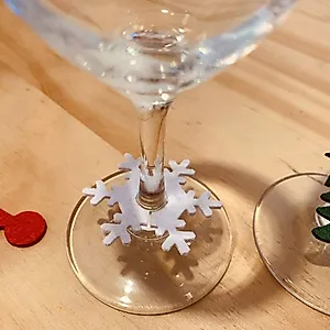 Amosfun 9pcs A Set Christmas Wine Glass Marker Creative Design Drinking Cup Identifier Party Cup Sign Festival Decors Christmas Supplies