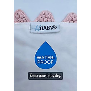 LEAL BABY Pack of 3 cute WATERPROOF Bibs, adjustable snap closure. Ideal for Drooling and Teething babies ages 0-36 months. (White, Pink, Ivory)