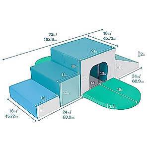 ECR4Kids SoftZone Single Tunnel Maze, Toddler Playset, Contemporary, 6-Piece