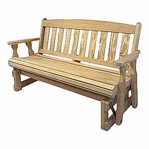 Amish Casual Heavy Duty 800 Lb Mission Pressure Treated Porch Glider (4 Foot, Unfinished)