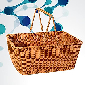 Alipis Sundries Flower S Shape Store Shopping Bincookie Lid with Party Wicker Wine Light Practical Woven Vase Organizer Bags Household and Willow Bamboo Candy Vegetable Bin Easter Bread