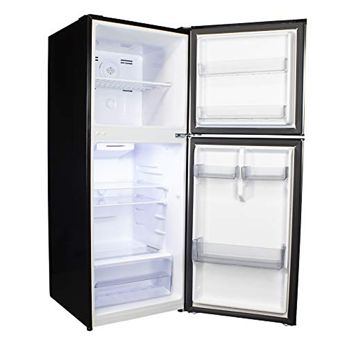 Danby DFF070B1BSLDB-6 7.0 Cu.Ft. Mid-Size Refrigerator, Frost-Free Apartment Fridge with Top Freezer, E-Star Rated, 7, Black Stainless Look