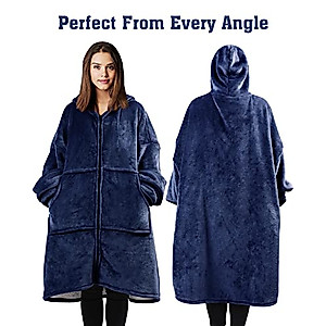 Oversized Wearable Blanket Hoodie,Unisex Sherpa Blanket, Super Soft Cozy Blanket Hoodie, Oversized Sweatshirt Size with Pocket for Adult Women Men