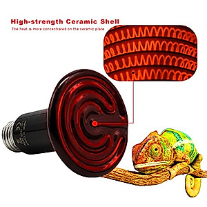 LLCHB Ceramic Heat Emitter, Ceramic Heat Lamp Bulb, Infrared Reptile Heat Emitter Heater Lamp Bulb for Turtle Snake Chicken, 2 Packet (150)