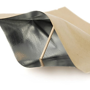 Muka 100 PCS Reusable Kraft Flat Bags for Chocolate Bar, Foil Lined Zip Pouch-7.75 x 11.75 inch/16 oz