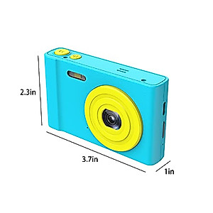 Kids Camera for Boys and Girls Digital Camera with Memory Card 16X Zoom Vlogging Camera 1080P Video Recorder with Multiple Unique Functions Great Birthday Electronic Toys for Children (Blue 16GB)