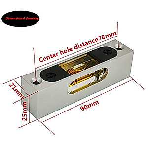 umei High Precision Aluminum level alloy with luminous horizontal bubble, horizontal position can be seen on 3 sides, 90x25x21mm（With magnet）
