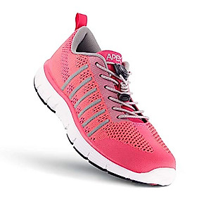 Apex Shoe's A7200W Breeze Athletic Knit Sneaker Running, Pink, 8.5 XX-Wide