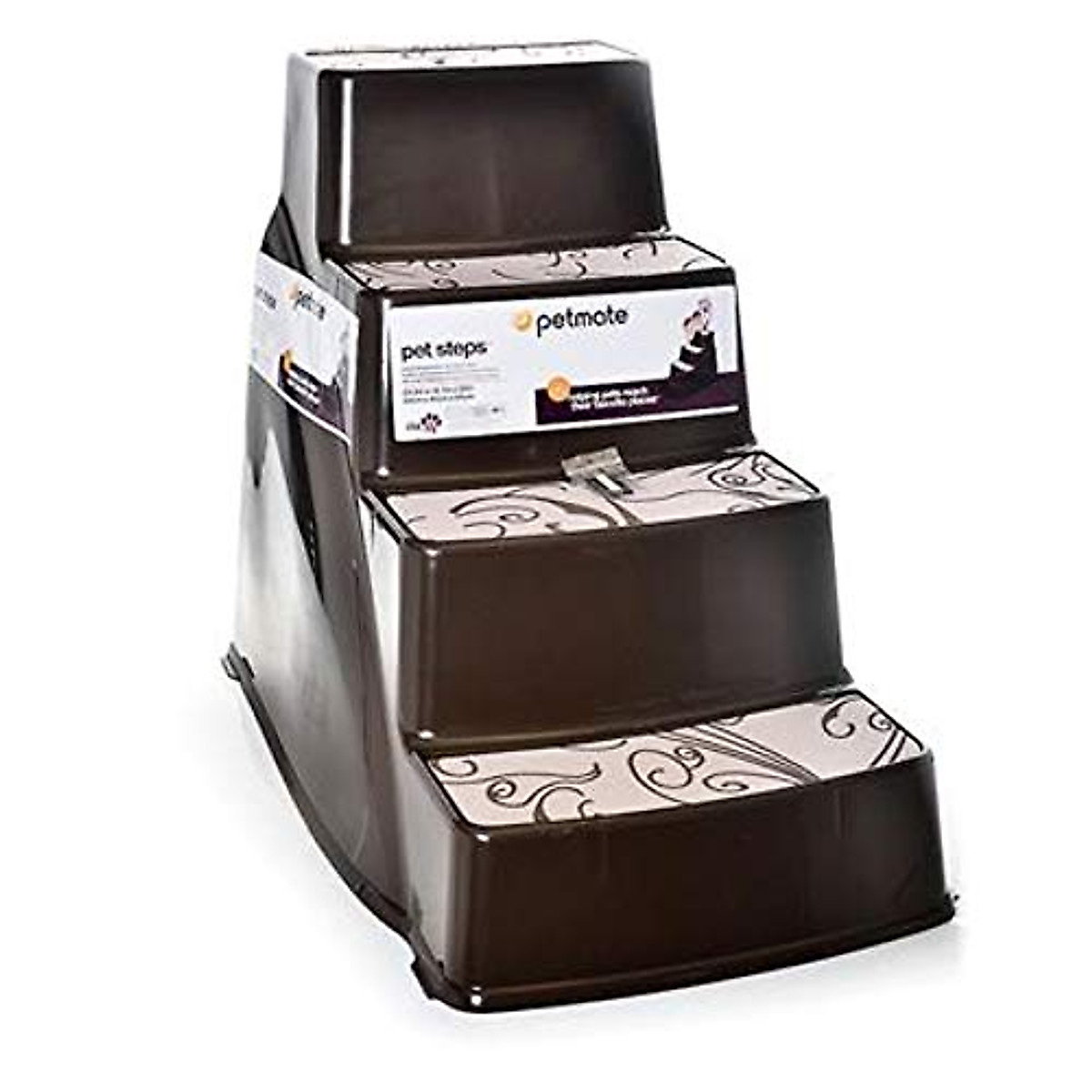 Petmate Lightweight Pet Steps Elevated Non-Slip Steps Chocolate Brown One Size Fits Most