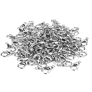 100PCS Lobster Clasps, Metal Alloy Small Lobster Claw Clasps, Weico Lobster Clip for Handmade Necklace, Bracelet Jewelry Making Accessories Fastener Hook( 12mmx6mm, Nickel)