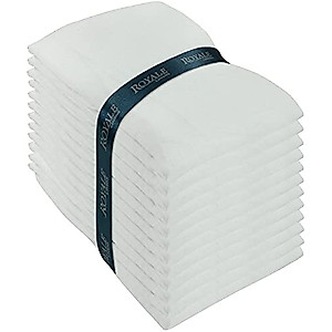 ROYALE LINENS Flour Sack Dish Towels - 33" X 38" Kitchen Towel - Super Absorbent White Flour Sack -100% Ring Spun Cotton -Tea Towels - for Embroidery, Cloth Diapers, Cheese Strainers (12 Pack, White)