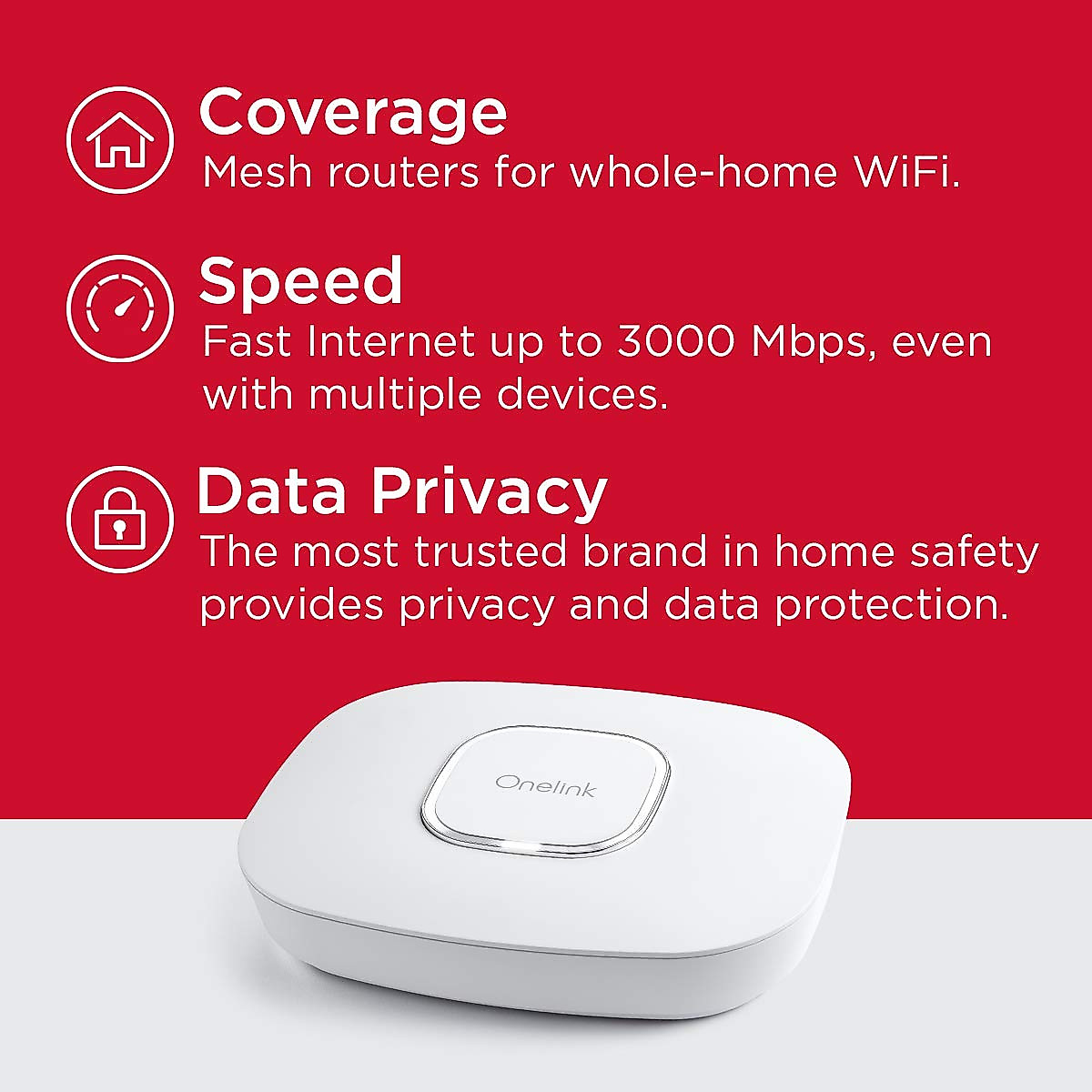 Onelink Secure Connect | Tri-Band Mesh Wifi Router System | 2-Pack Whole Home Wifi, Coverage Up to 5,000 Square Feet