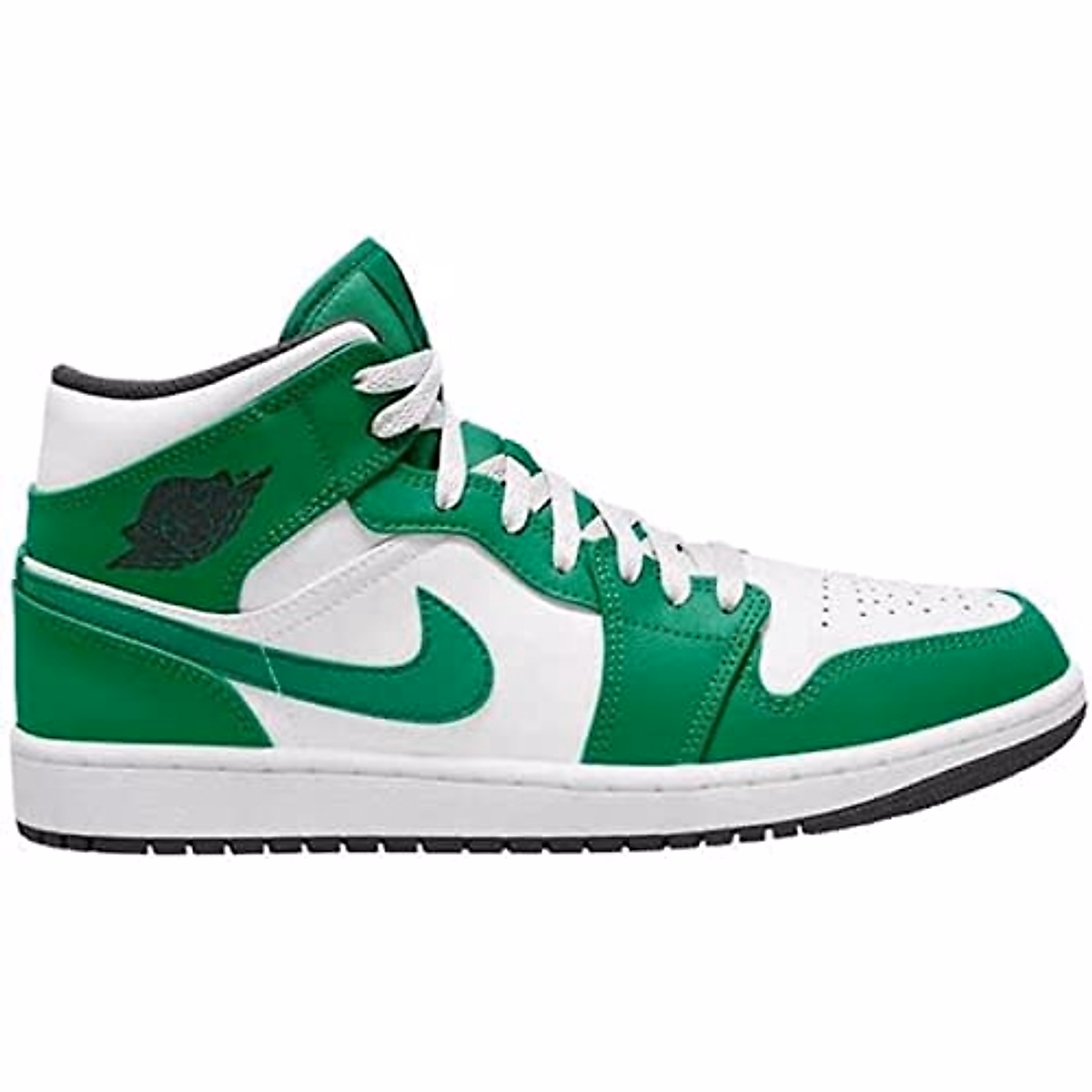 Jordan mens Nike Air 1 Mid , Black/Lucky Green-white, 11