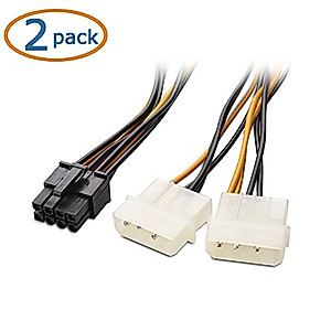 Cable Matters 2-Pack 8-Pin PCIe to Molex (2X) Power Cable 4 Inches