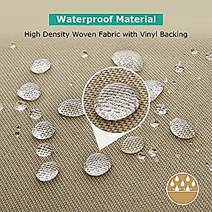 SunPatio Outdoor Chaise Lounge Covers, 2 Pack Patio Chaise Cover 84" L x 30" W x 24" H, Heavy Duty Waterproof Beach Chair Cover with Seam Taped, Helpful Air Vents, All Weather Protection, Taupe