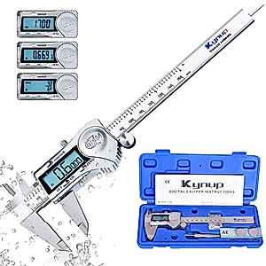 Kynup 6 Inch / 8I NCH Digital Caliper, Calipers Measuring Tool with IP54 Waterproof Protection, Stainless Steel Design (150/200mm)